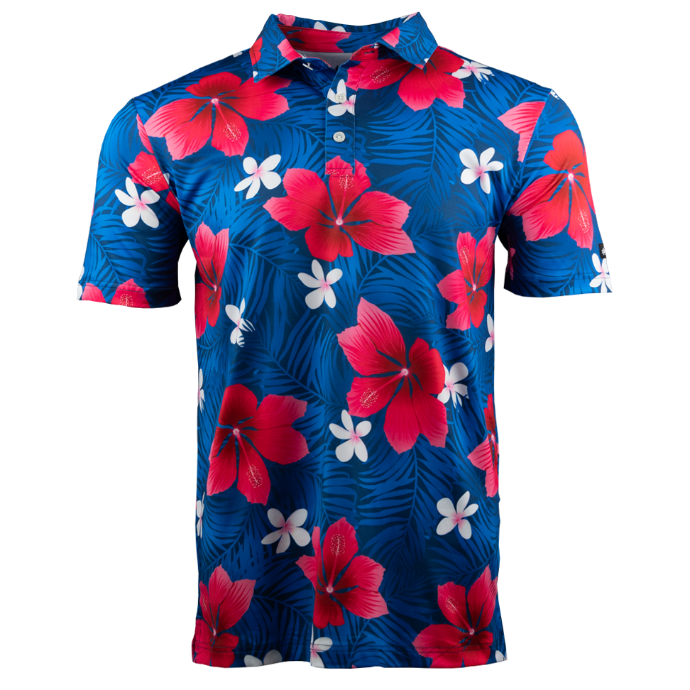 Hibiscus Tee Golf Shirt | Hawaiian Golf Shirt | Kaipar Clothing